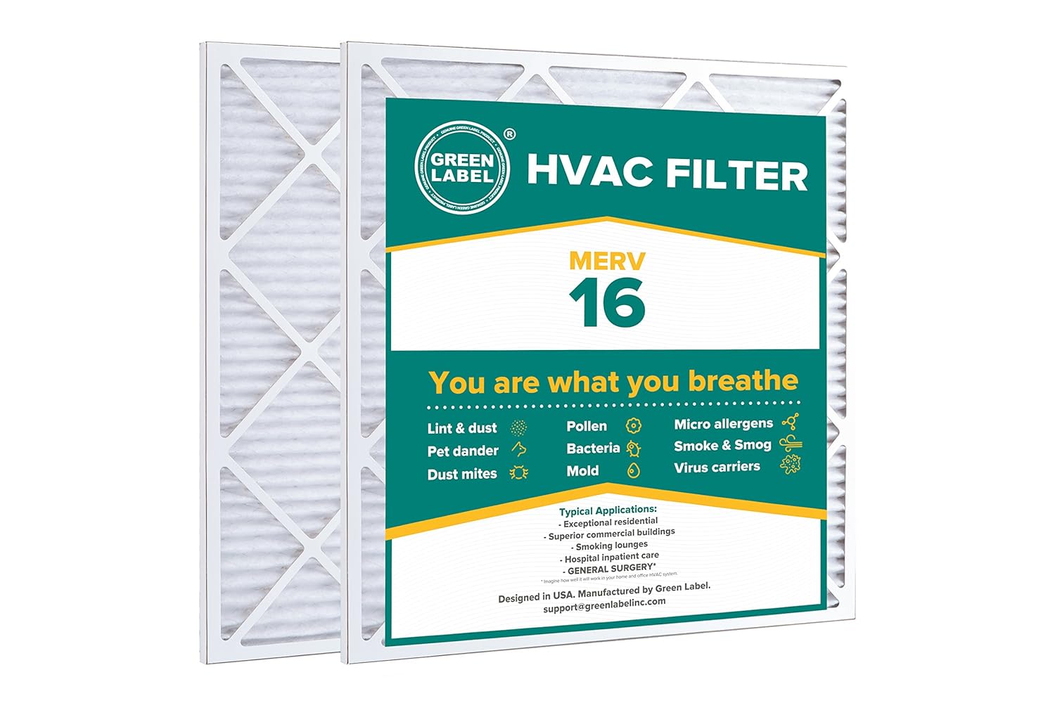 HVAC Air Filter 24x25x1, AC Furnace Air Ultra Cleaning Filter MERV 16 ...