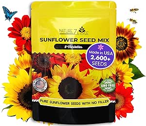 Amazon.com : NatureZ Edge 2600+ Sunflower Seeds for Planting Bulk Variety Pack, Get More ...