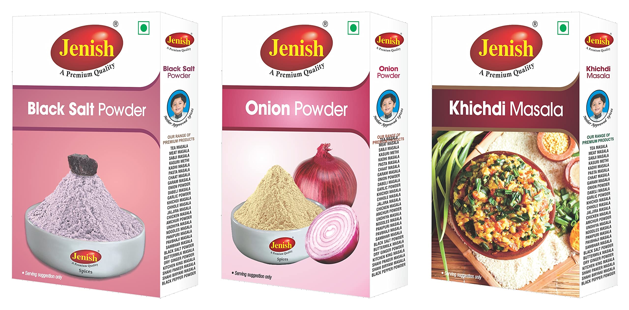 Buy Jenish Black Salt Powder(50gram) Onion Powder(50gram) Khichadi ...