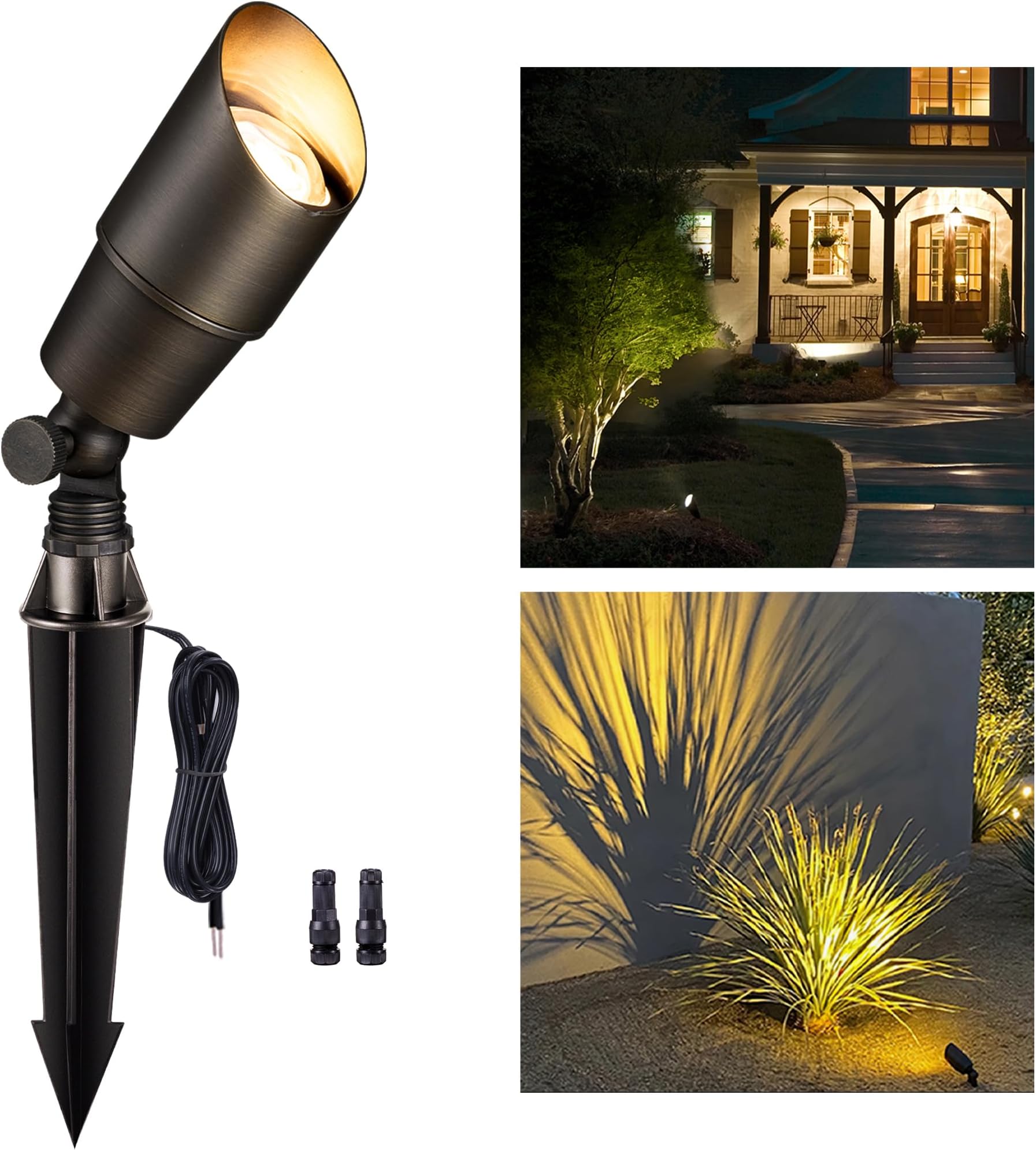 Brass Landscape Spotlight, Outdoor Spotlight, 12V LED Low Voltage ...