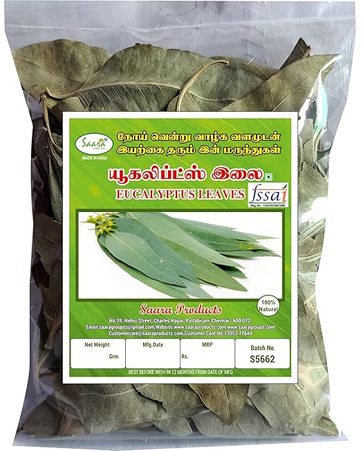 Saara HERBAL FRESH Dried Eucalyptus Leaves, 100g| Thailam Leaves ...