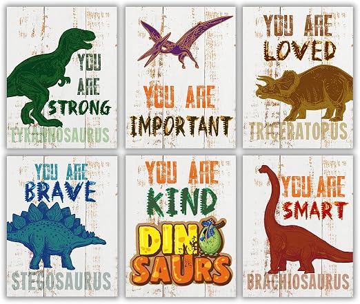 Amazon.com: MTL HOE Dinosaur Wall Art Prints, Dinosaur Room Decor for ...
