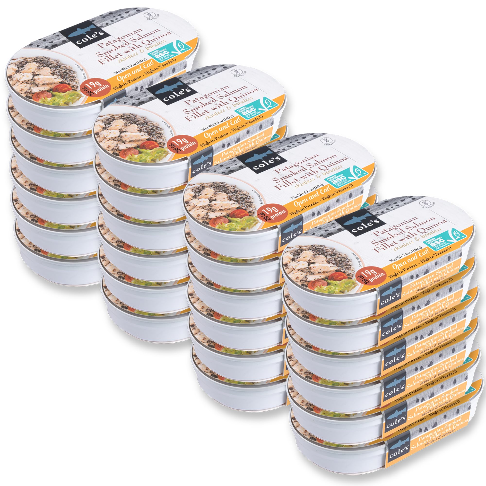 Amazon.com: COLE’S - Patagonian Smoked Salmon Fillet with Quinoa| Ready ...