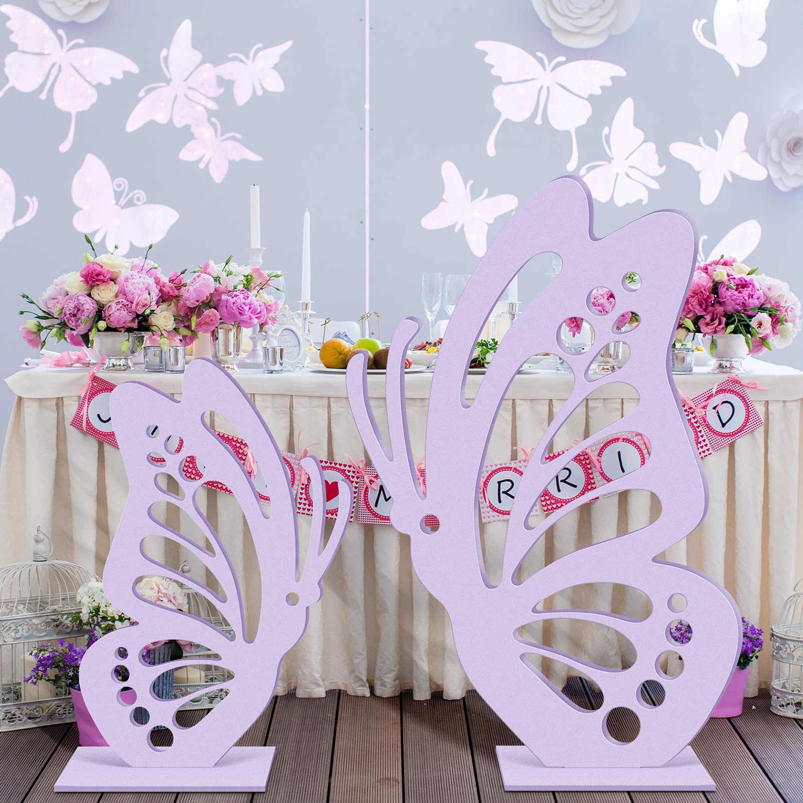 Amazon.com: Lineshading Large Wooden Butterfly Decoration 2.95 ft and 1 ...