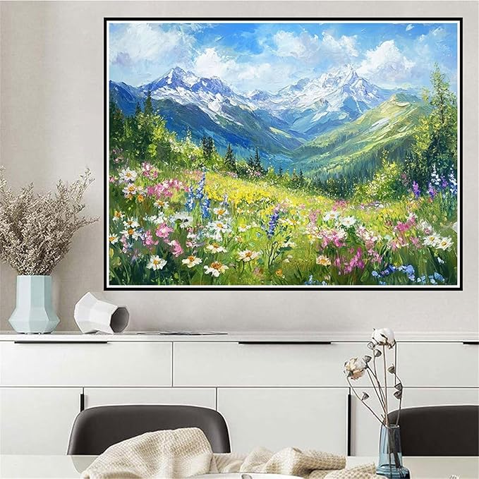 Pintar por Numeros Adultos Paisaje Pintar con Numeros Flor Paint by ...