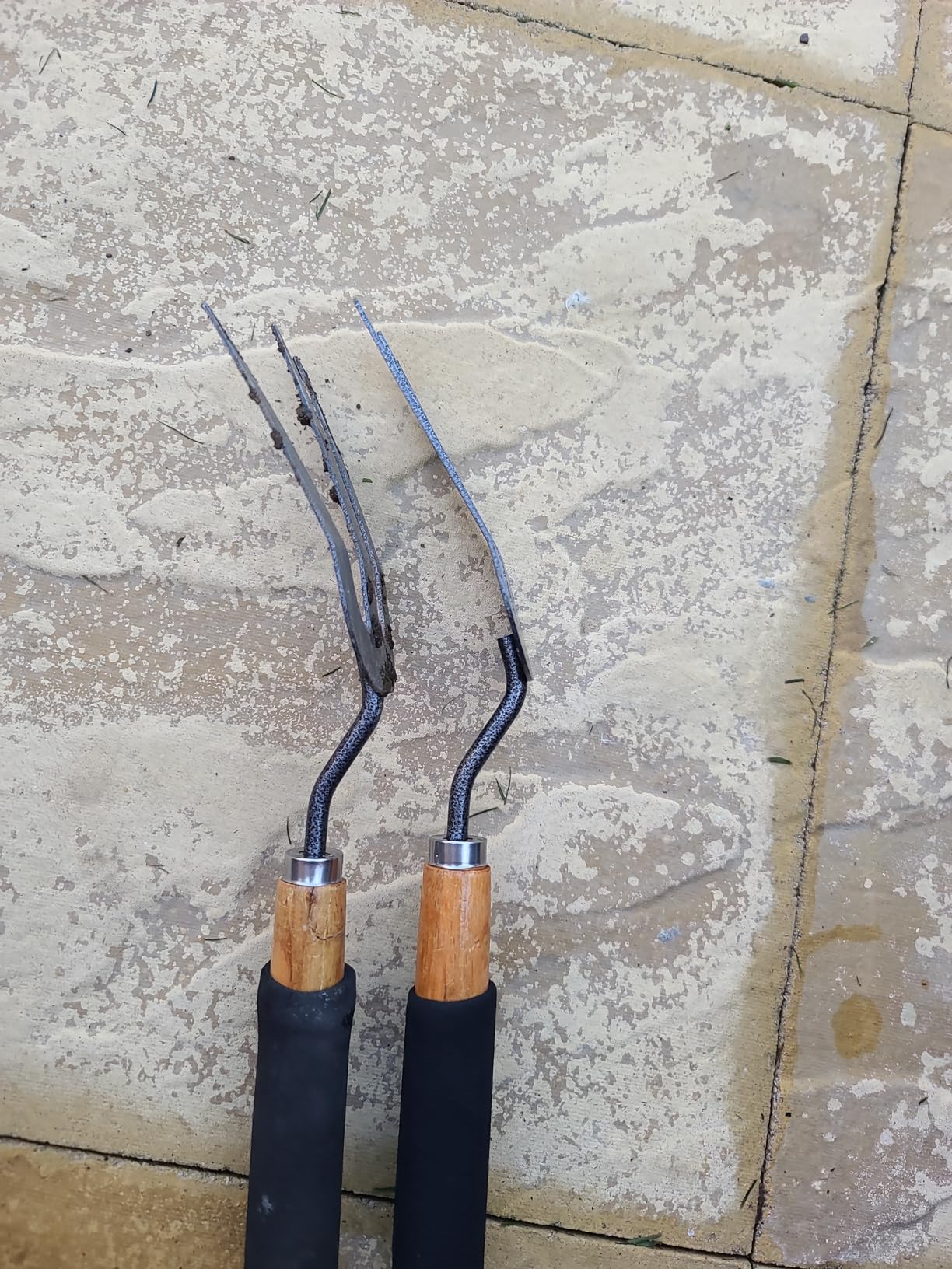 SOL 2pk Heavy Duty Gardening Fork, 34.5cm Wooden Handle Garden Hand ...