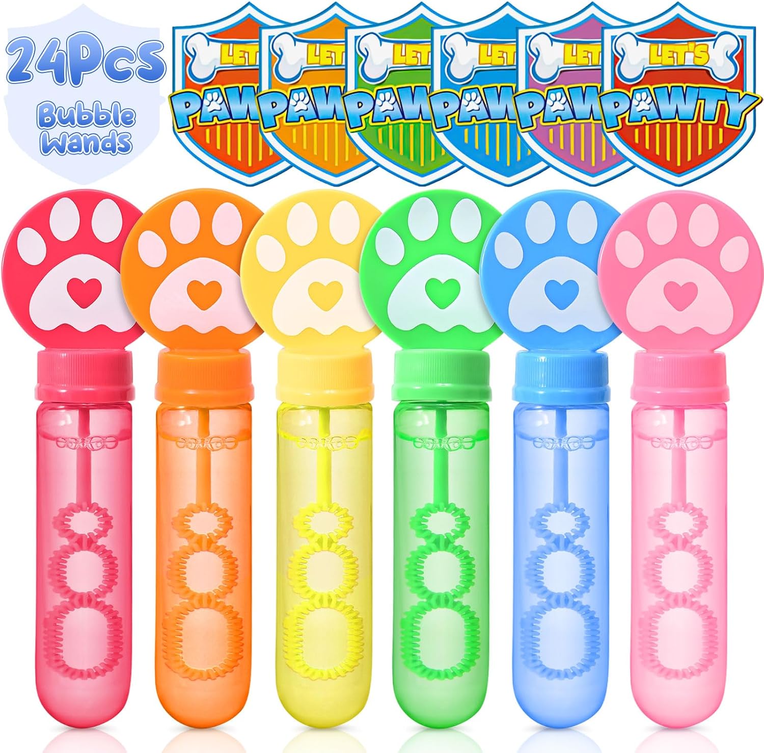 Amazon.com: Winrayk 24Pcs Paw Print Bubble Wands for Kids Bubbles Party ...