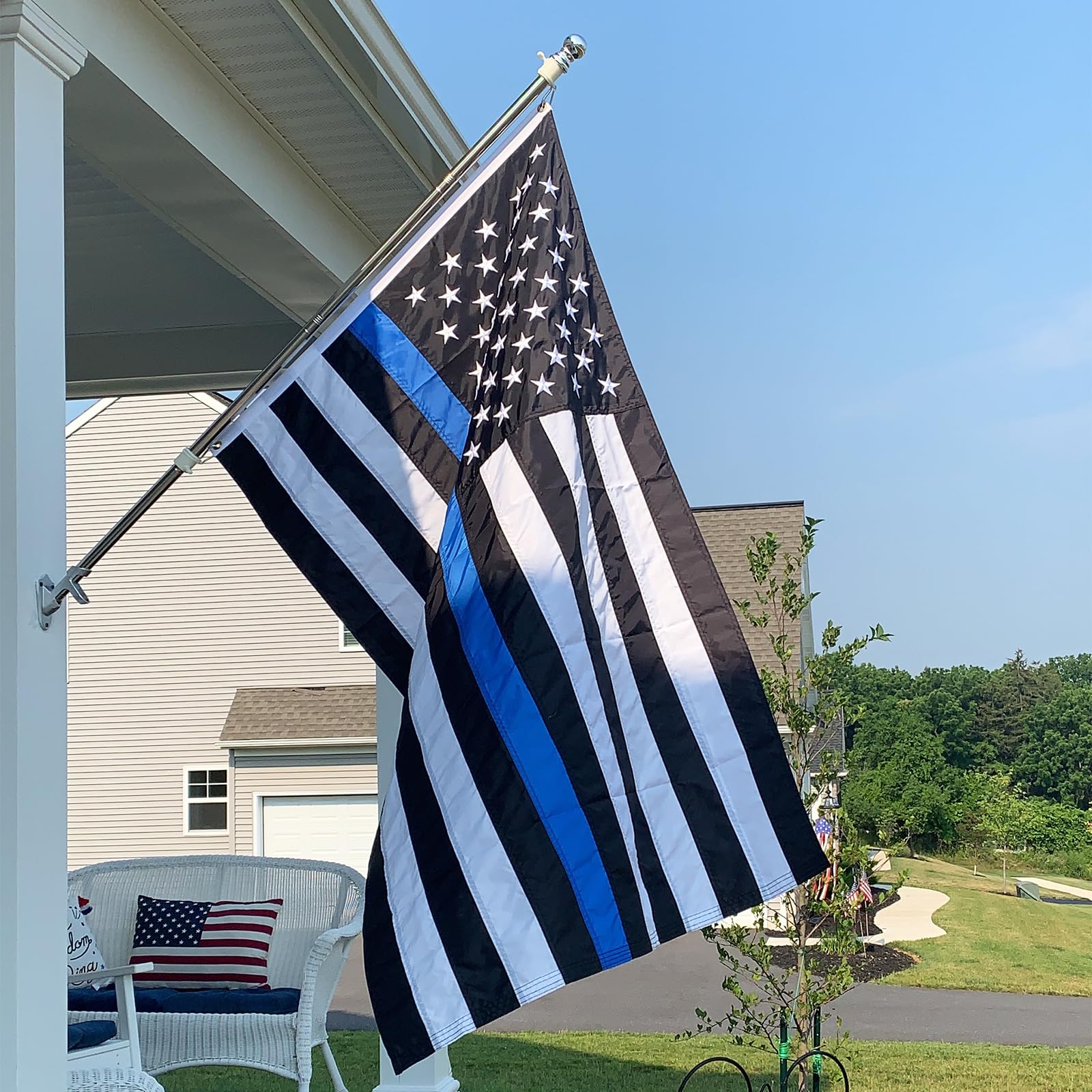 Snapklik.com : Thin Blue Line Flag 3x5 Outdoor Police Flags Back ...