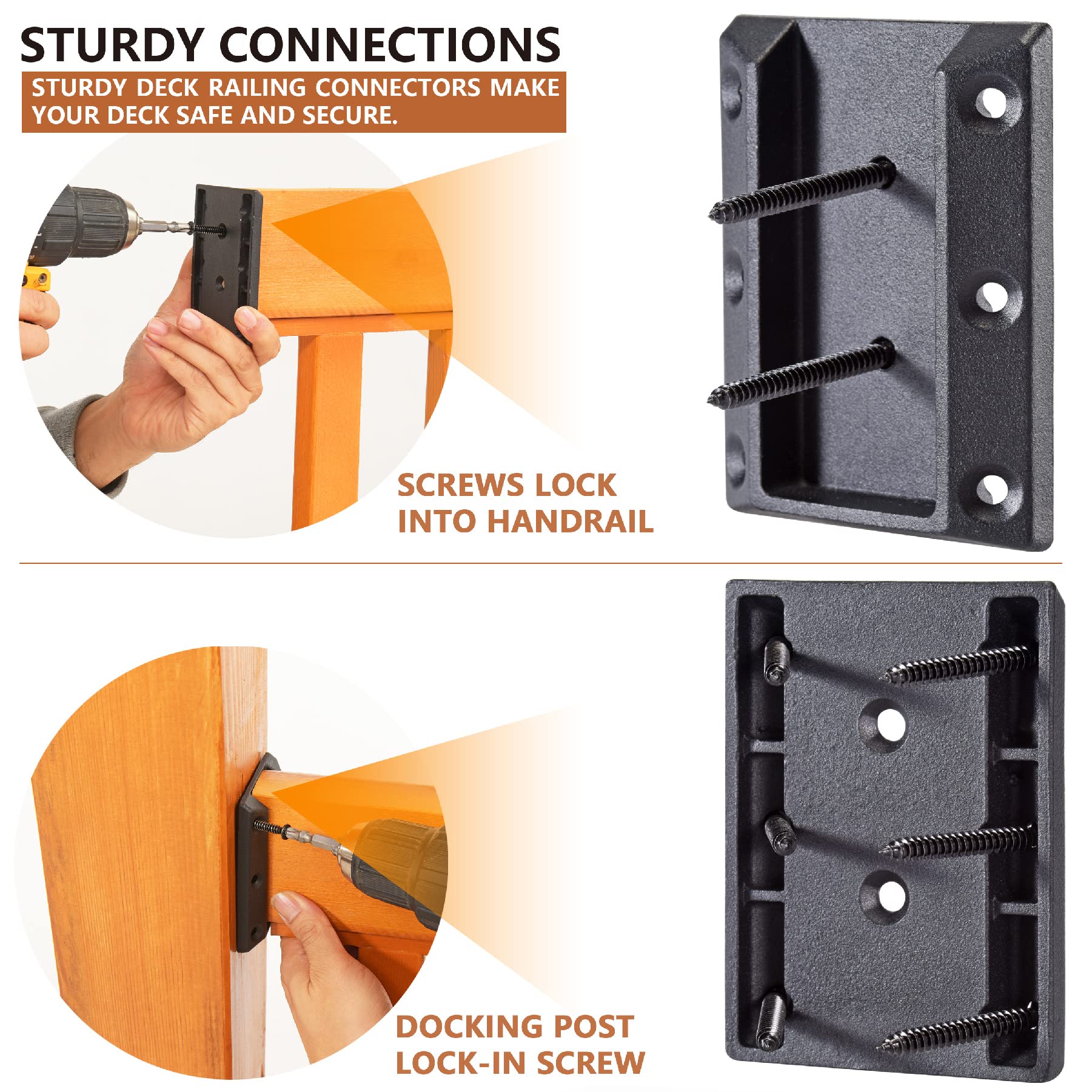Snapklik.com : Wanhork 304 Stainless Steel Deck Railing Connectors, For 2x4