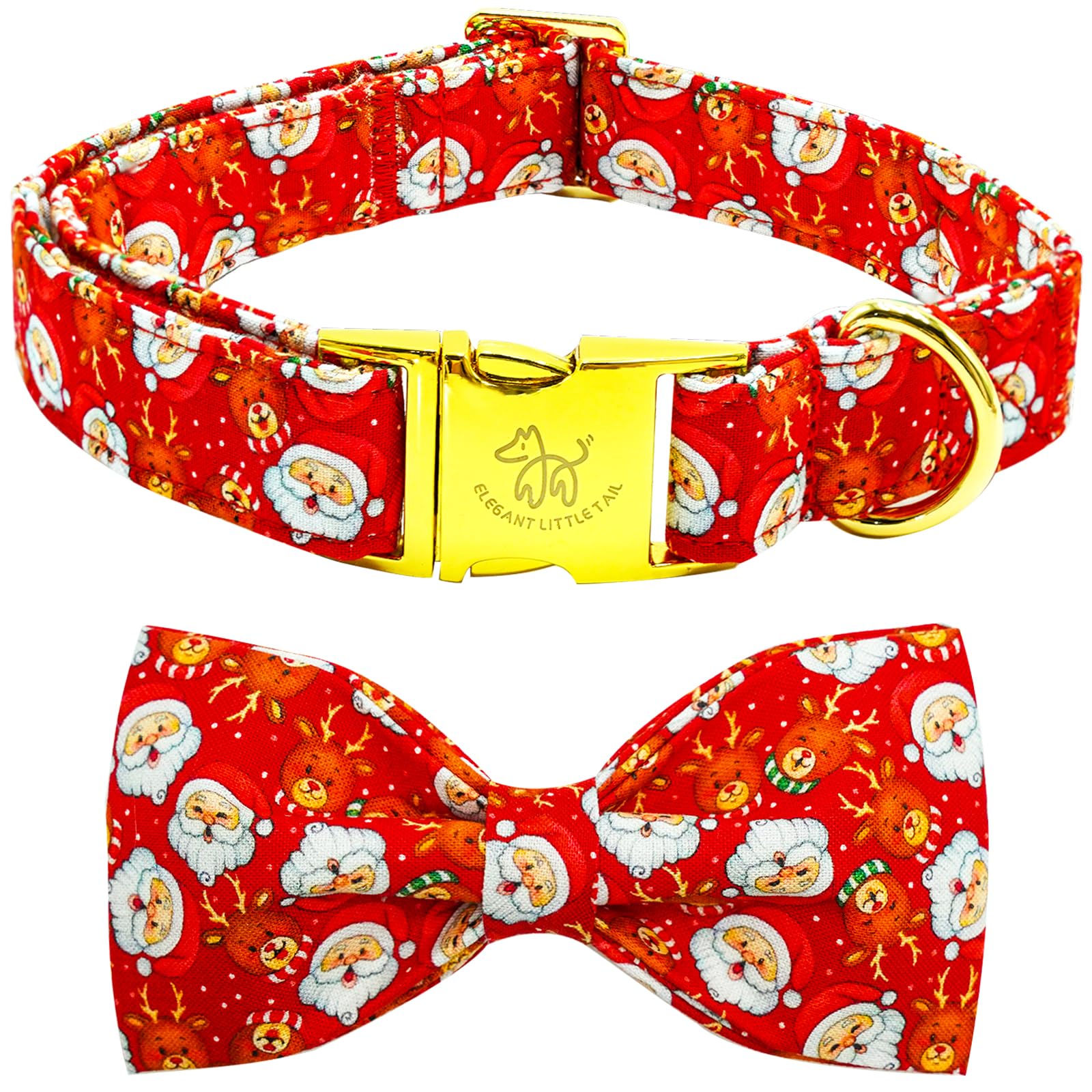 Amazon.com : Elegant little tail Christmas Dog Collar, Santa Claus ...
