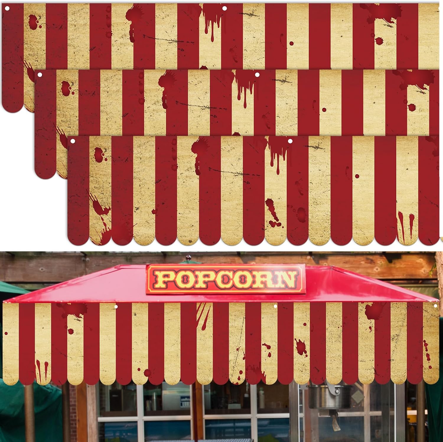 Amazon.com: Chunnin Halloween Circus Awning Horror Carnival Party ...