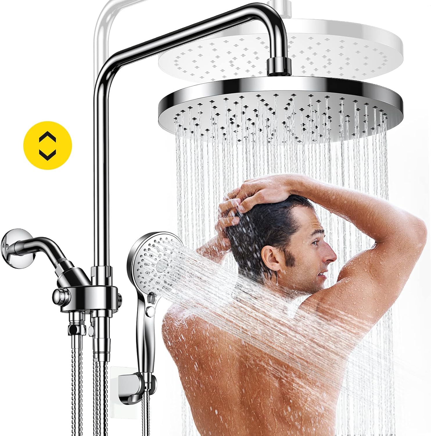 10" Rain Shower Head with Handheld Combo, AmbiCasa High Pressure Shower ...