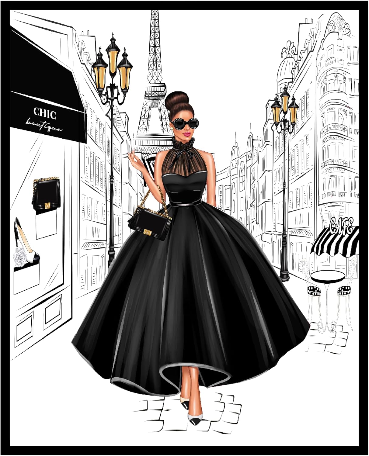 Amazon.com: Poster Master Fashion Poster - Lady in Black Print - Paris ...