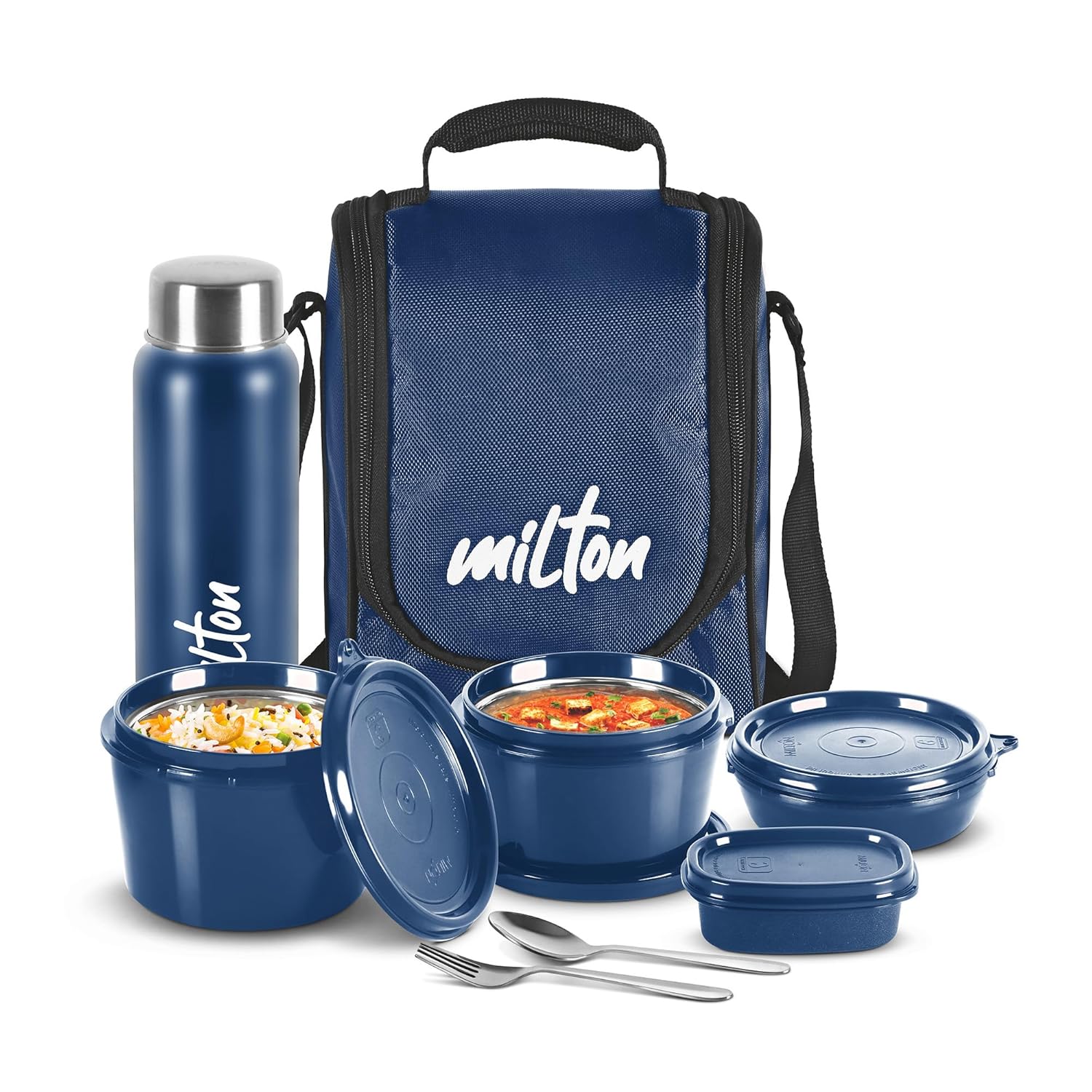 Buy MILTON Pro Lunch Box, 3 Microwave Safe Inner Steel Containers (180 ...