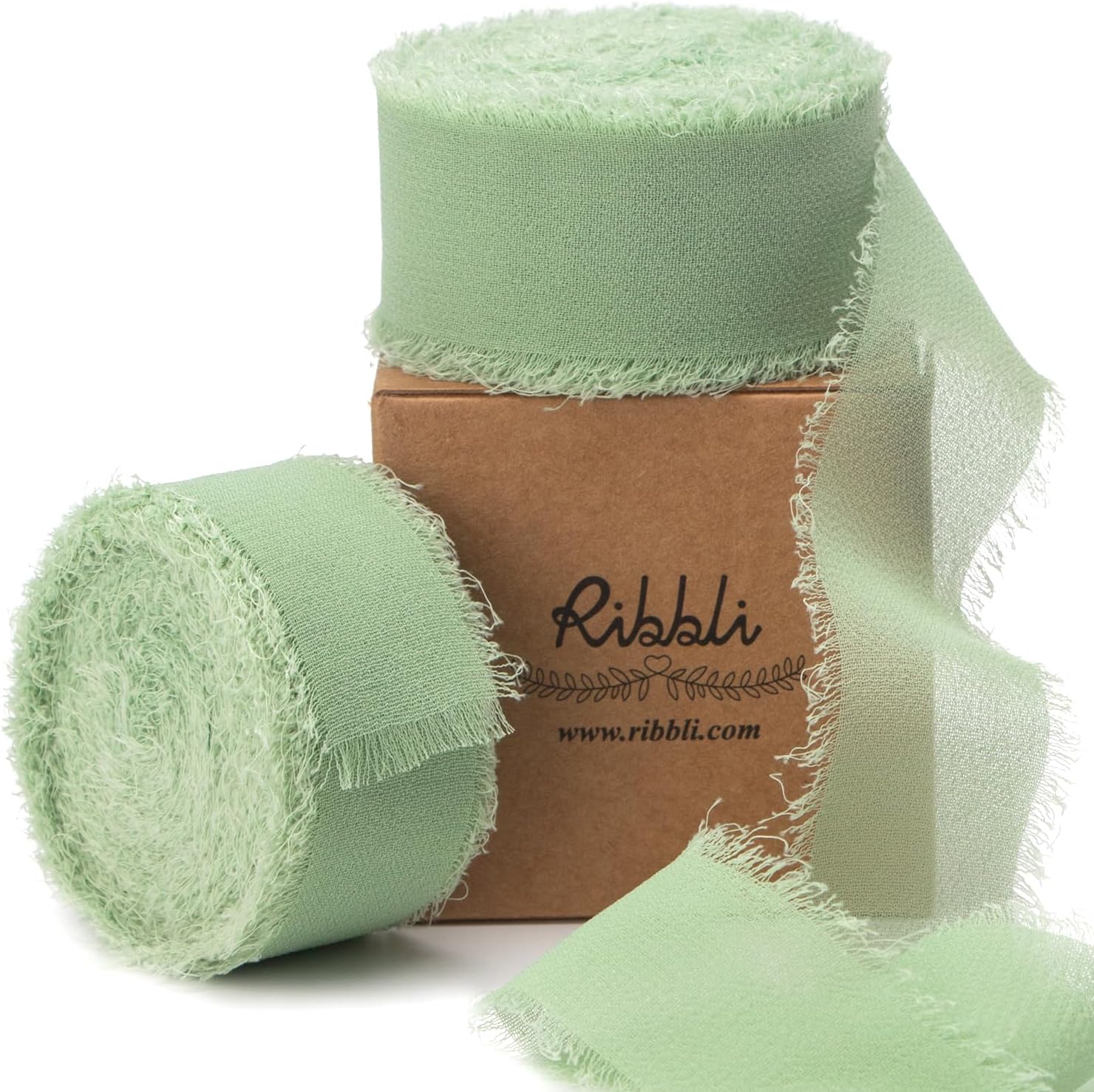 Amazon.com: Ribbli Sage Green Chiffon Ribbon 1 Inch x 20 Yard ...