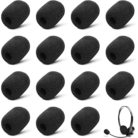 15 Pack Mini Foam Windscreen for Headset Microphone, Mic Foam Covers ...