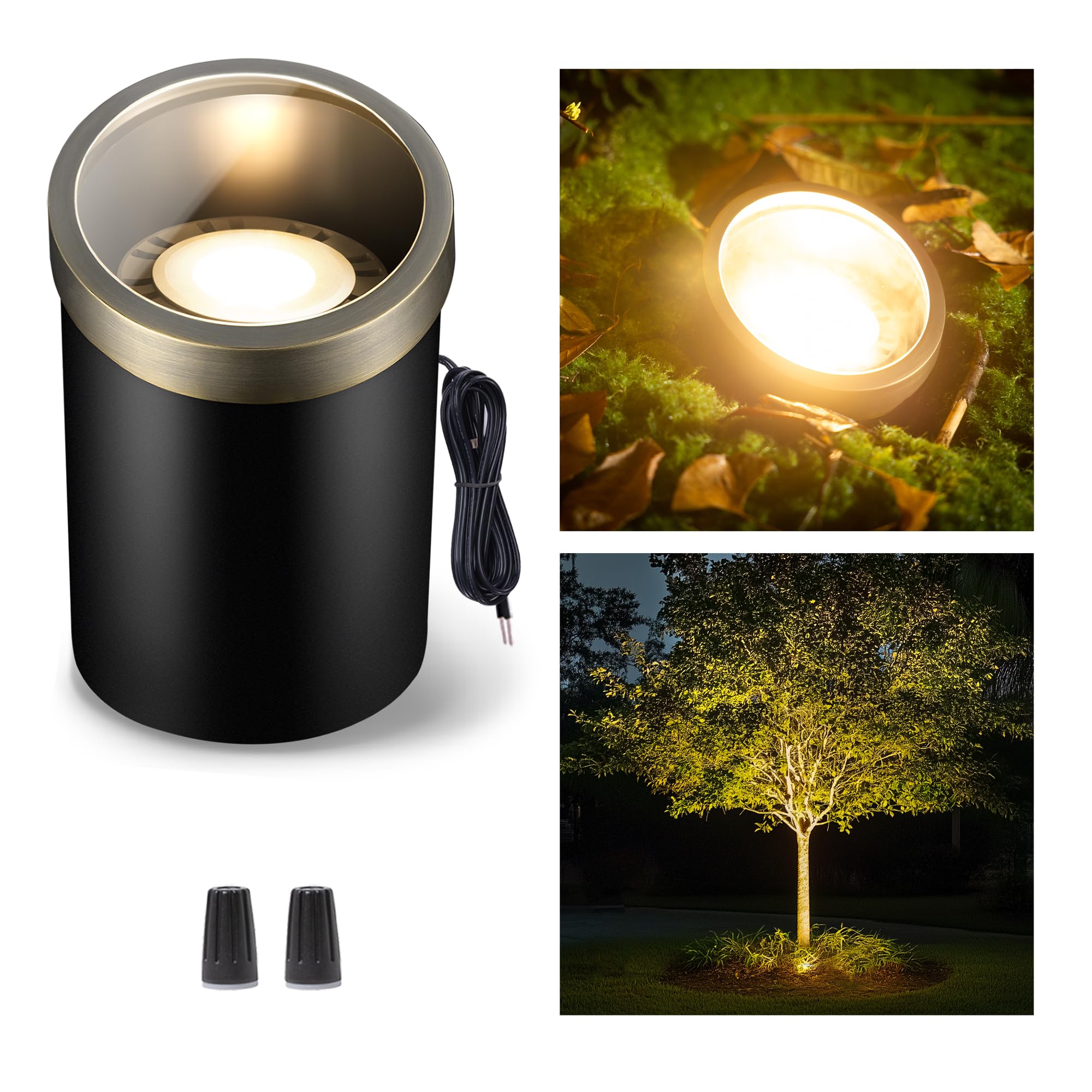 Gardenreet Landscape Well Lights Brass, LED Low Voltage Outdoor In ...