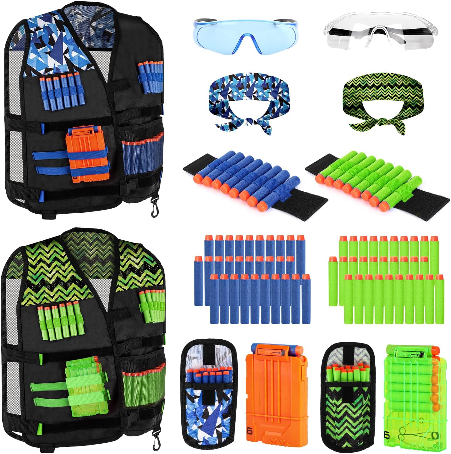 Amazon.com: 2PACK Kids Tactical Vest Kit for Nerf Guns N-Strike Elite ...
