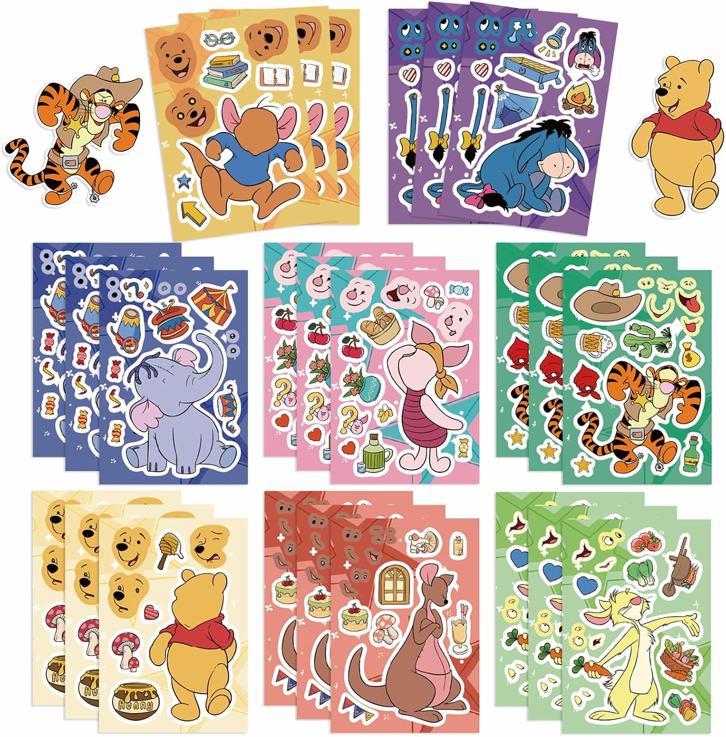 Amazon.com: 24 Sheets Cute Winnie The Pooh Stickers for Teens Make Your ...