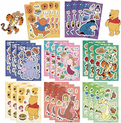 Amazon.com: 24 Sheets Cute Winnie the Pooh Stickers for Teens Make Your ...
