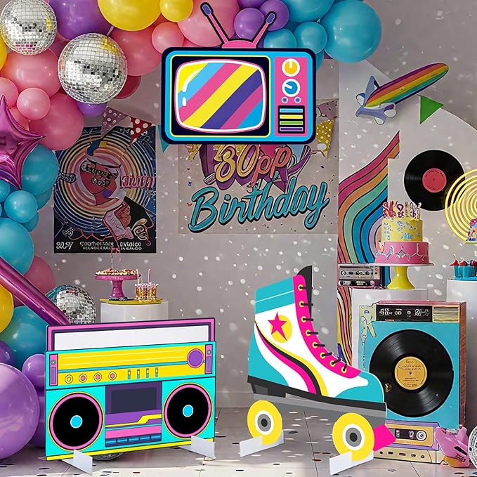 Amazon.com: Soulchen 3 Pcs 24 Inch Large 80s 90s Photo Booth Props ...