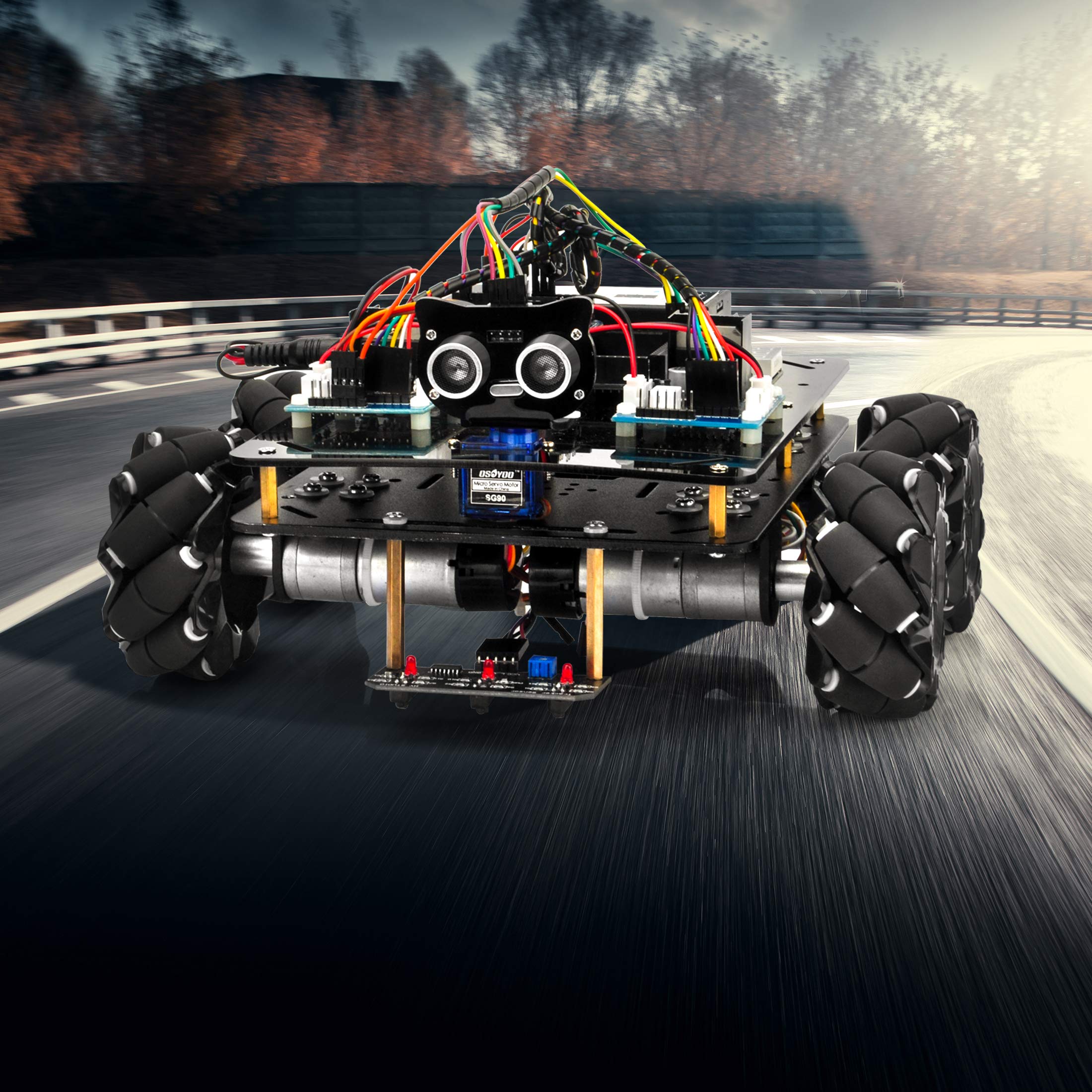 OSOYOO Omni-directinal Mecanum Wheels Robot Car Kit for Arduino | Metal ...