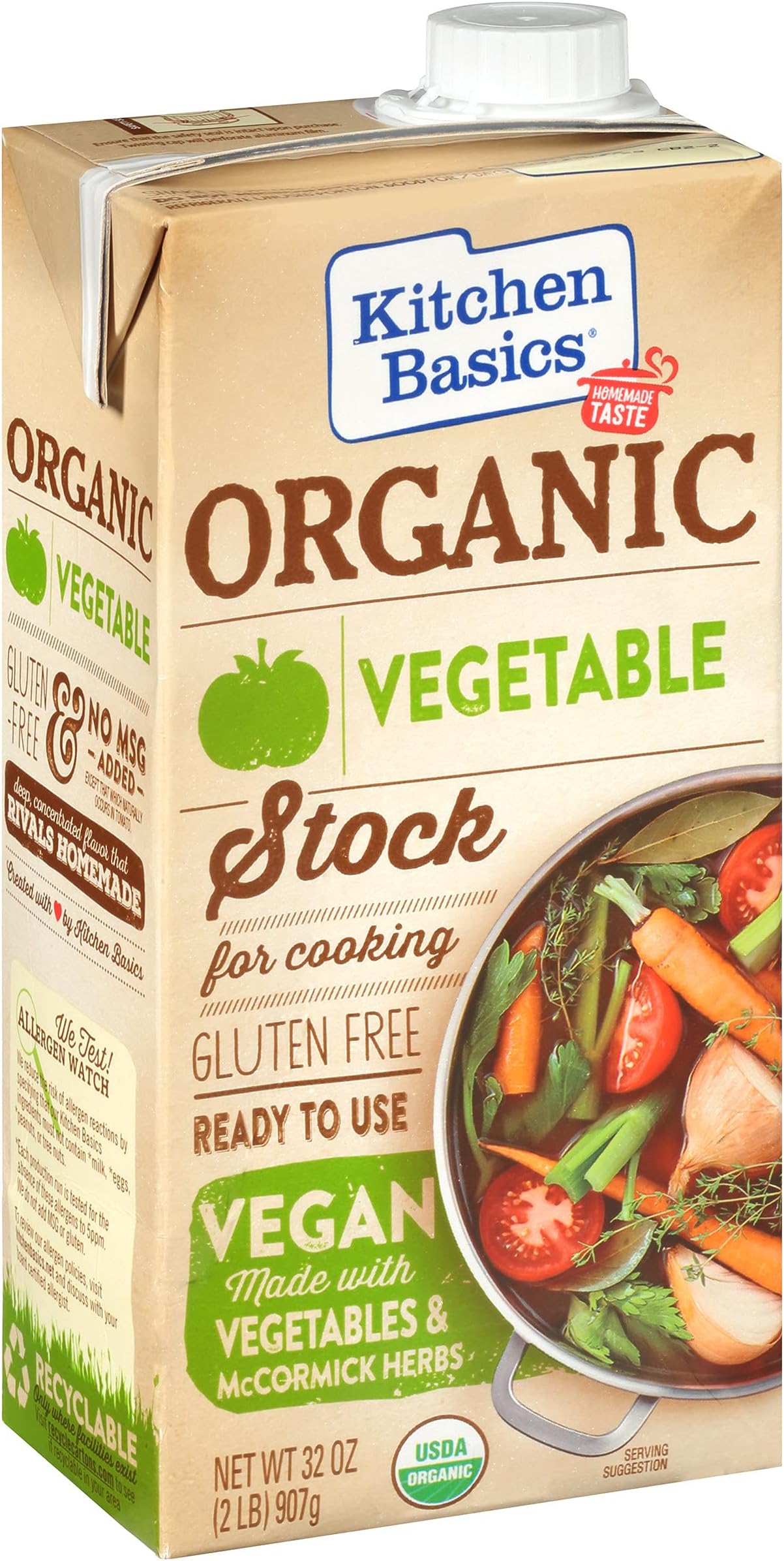 Amazon.com : Kitchen Basics Organic Vegetable Stock, 32 fl oz : Grocery ...