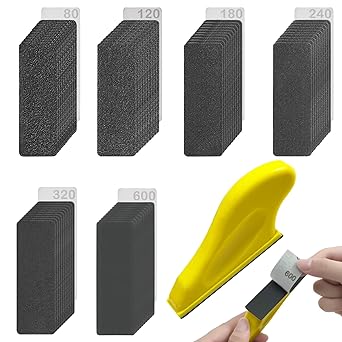Mini Detail Sander with 70 Pcs Sandpaper-Grit 80 120 180 240 320 400 ...
