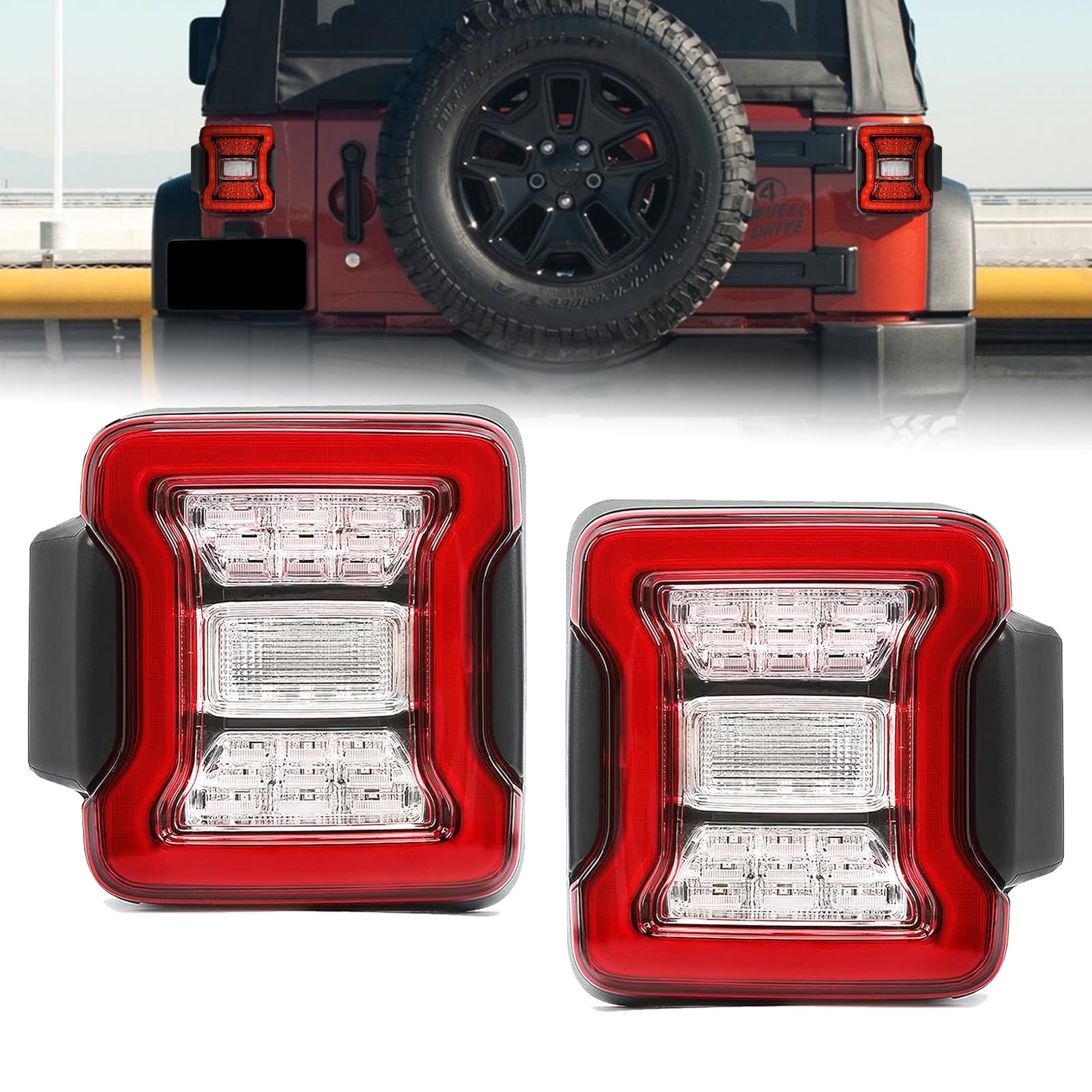Amazon.com: Shocklight LED Tail Lights Compatible With 2007-2018 Jeep ...