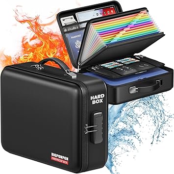 Amazon.com: BigPonPon Fireproof Document Box, Hard Case Highly Flame ...