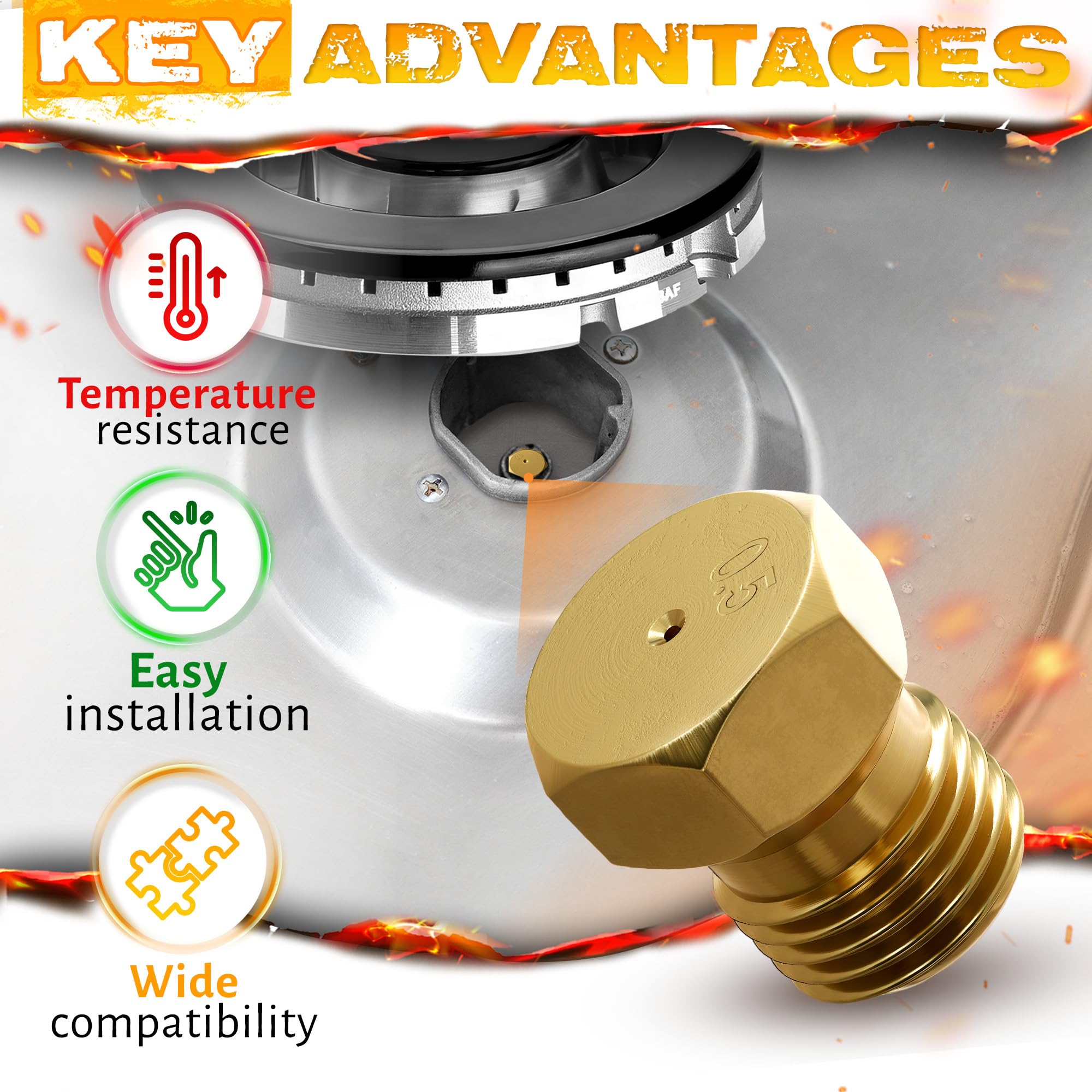 Snapklik.com : 10Pcs Propane Orifice Kit - M6x0.75mm, 0.5mm0.02"24AWG ...
