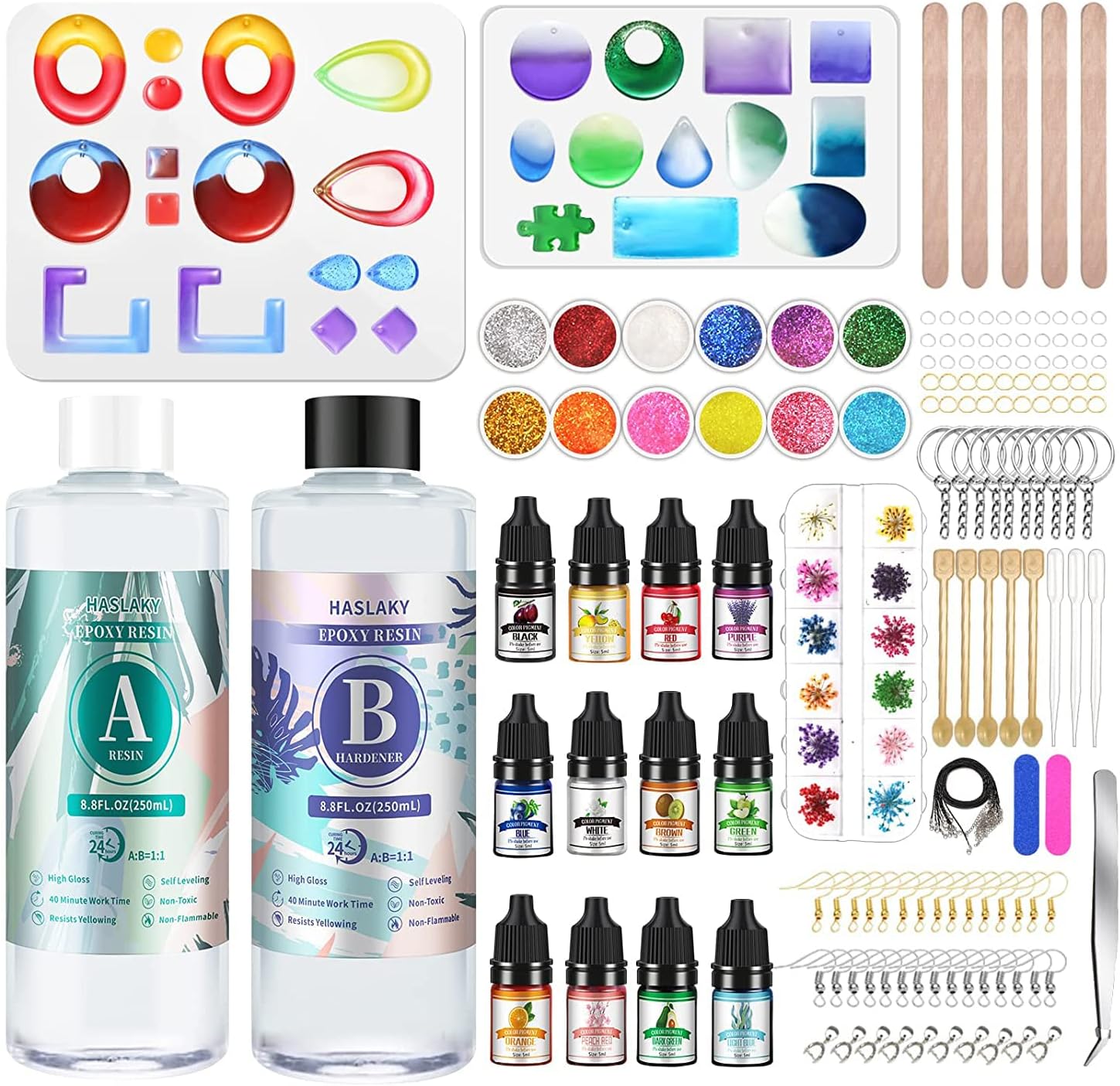 Resina Epossidica Trasparente 500ml, Kit Completo Principianti Compreso ...