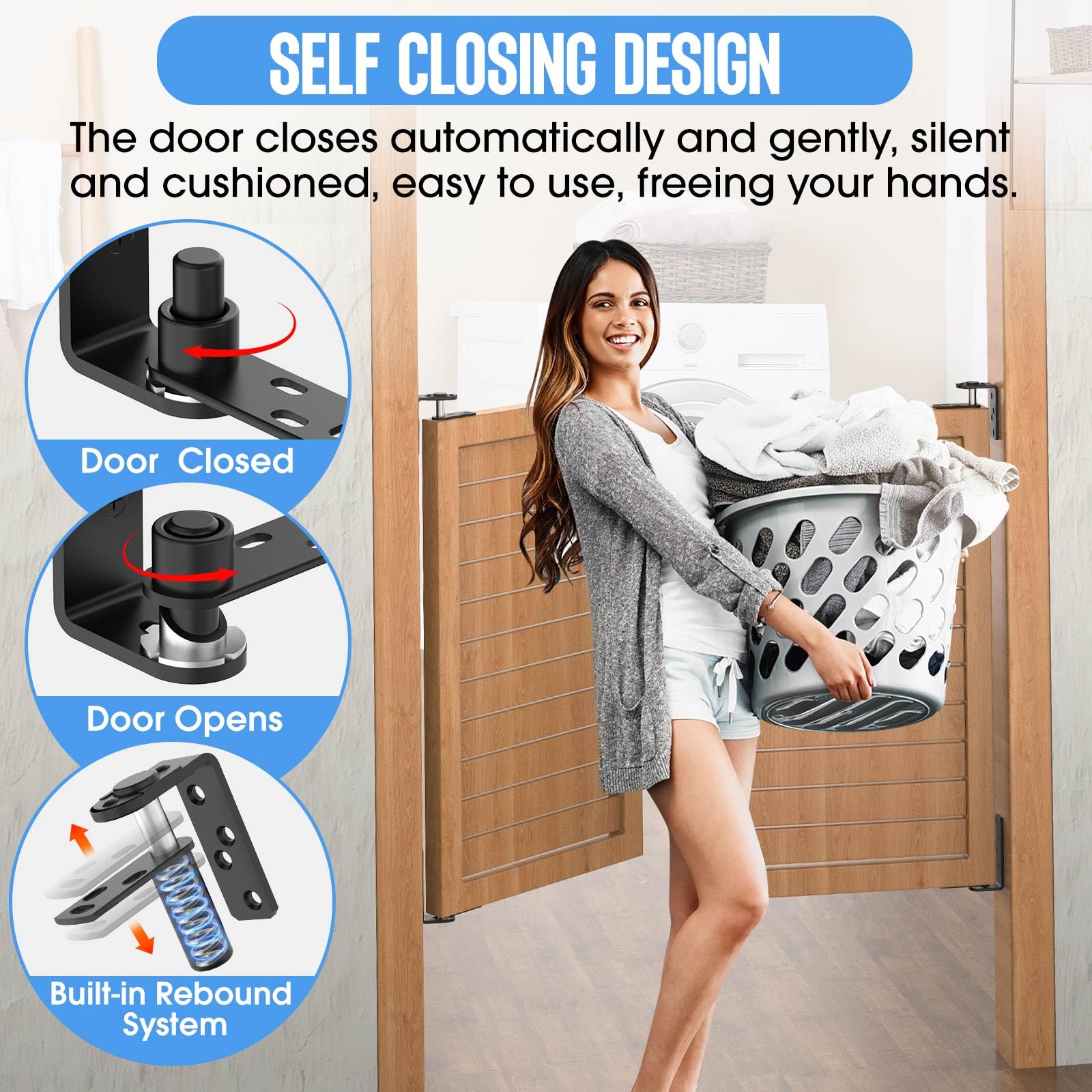 Snapklik.com : MeBantoo Heavy-Duty Self Closing Saloon Door Hinges, 304 ...