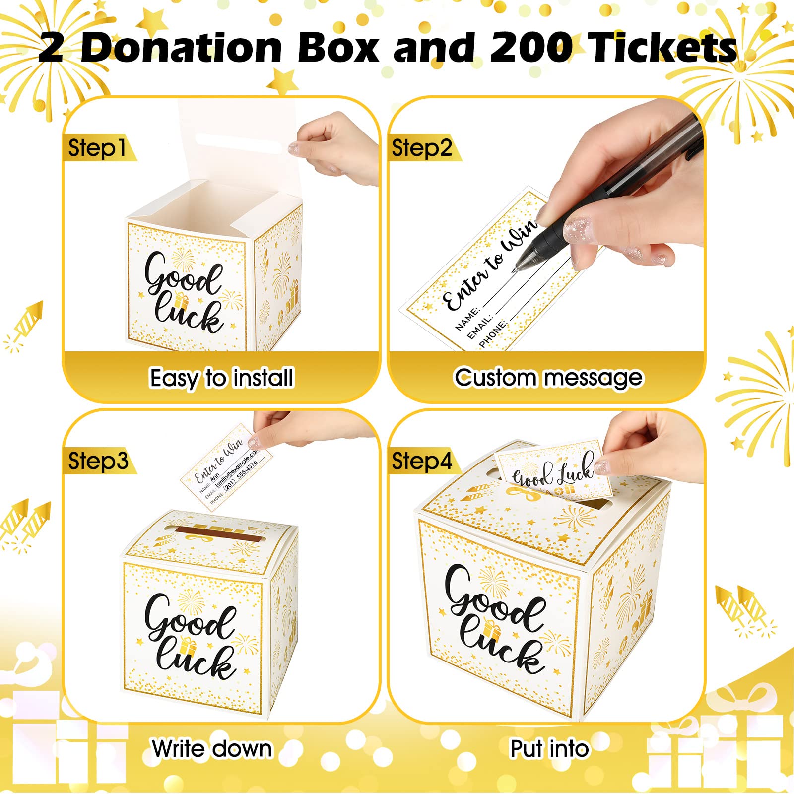 Snapklik.com : Colarr Raffle Box Gold Brass Donation Box Ballot Safe ...