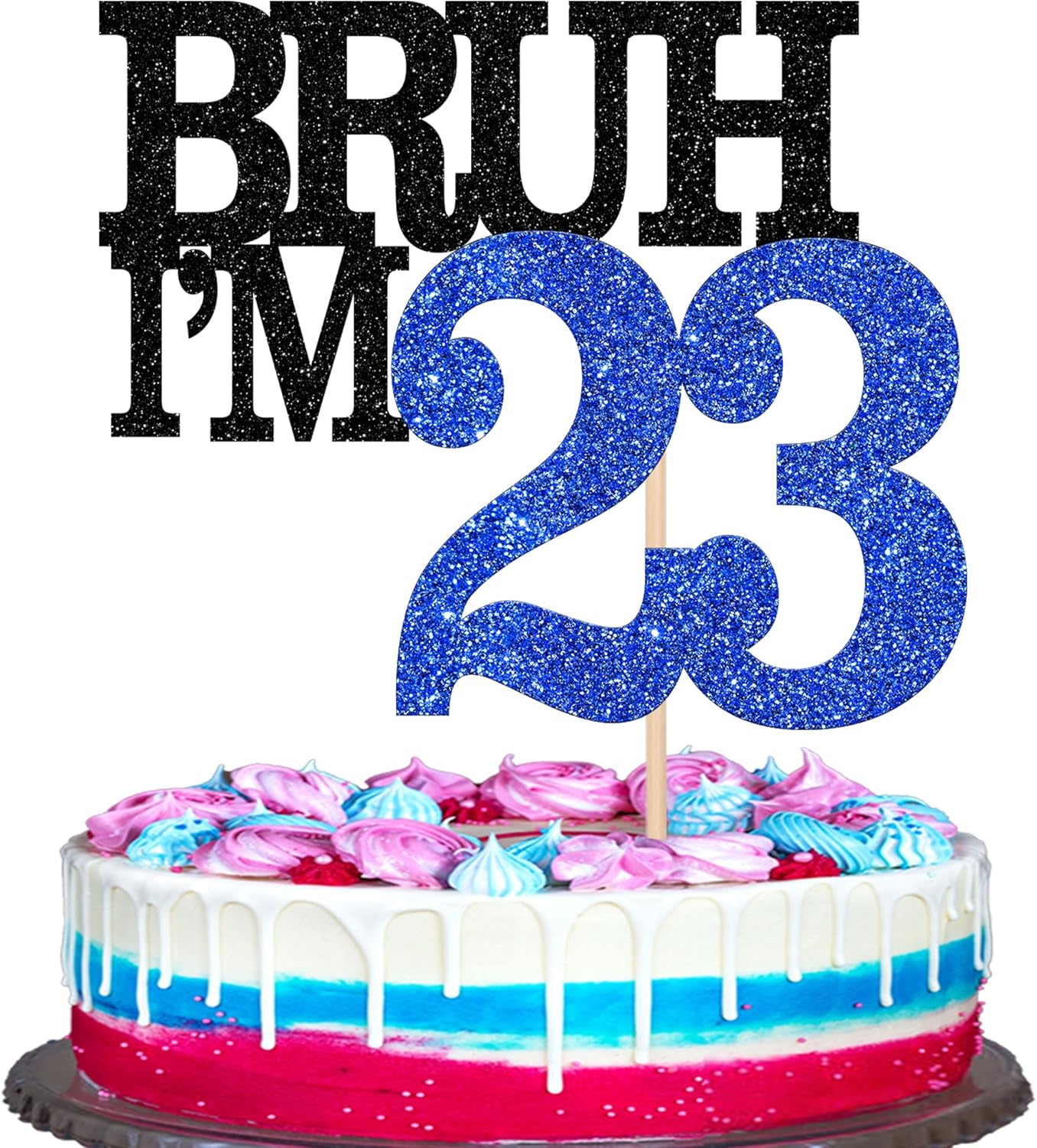 Amazon.com: Rsstarxi 1 Pack Bruh I'm 23 Birthday Cake Topper 23th ...