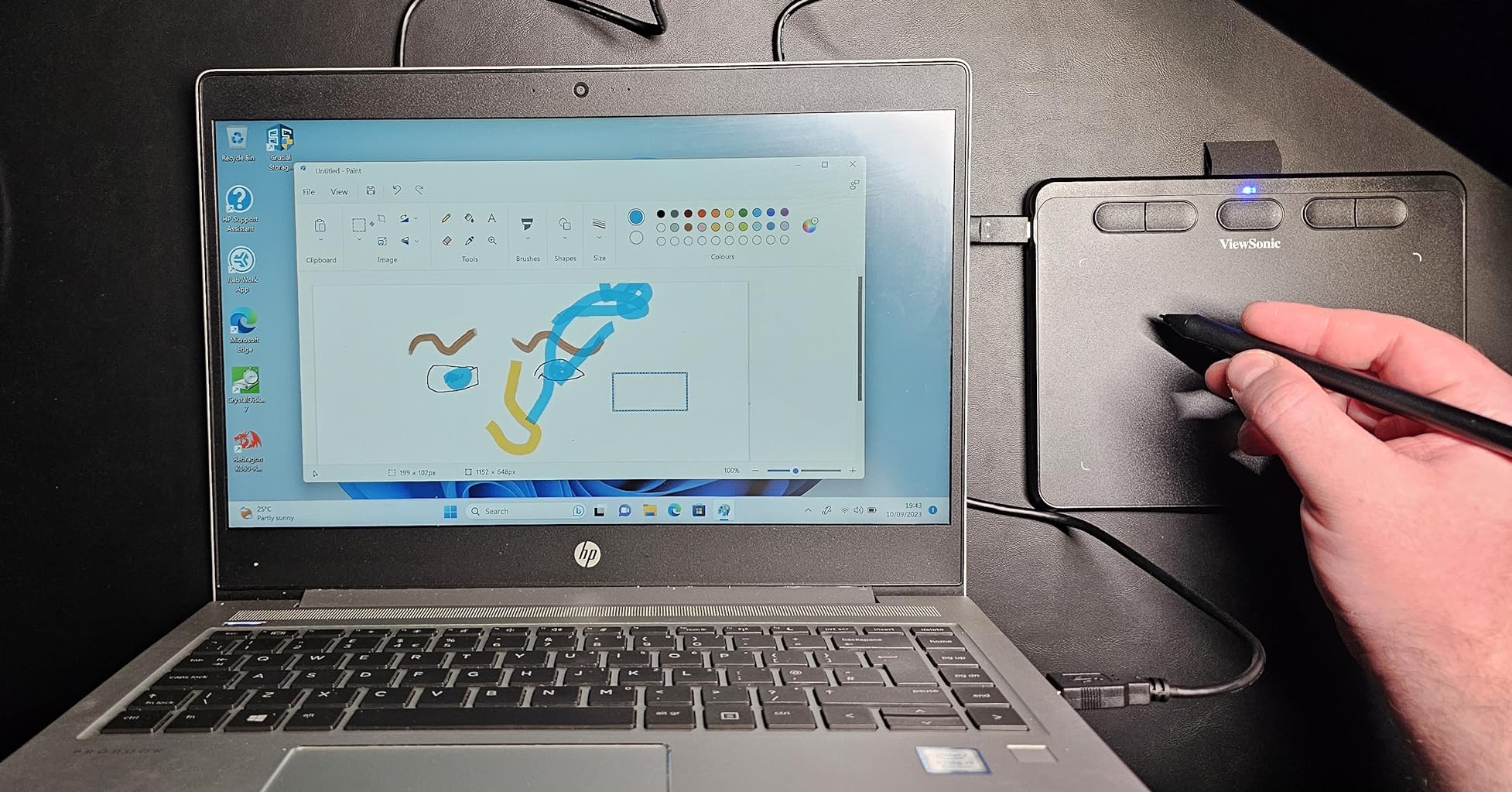 ViewSonic PF720 Graphics Drawing Tablet, 7 Inches, Portable Versatile for Students and Creators ...