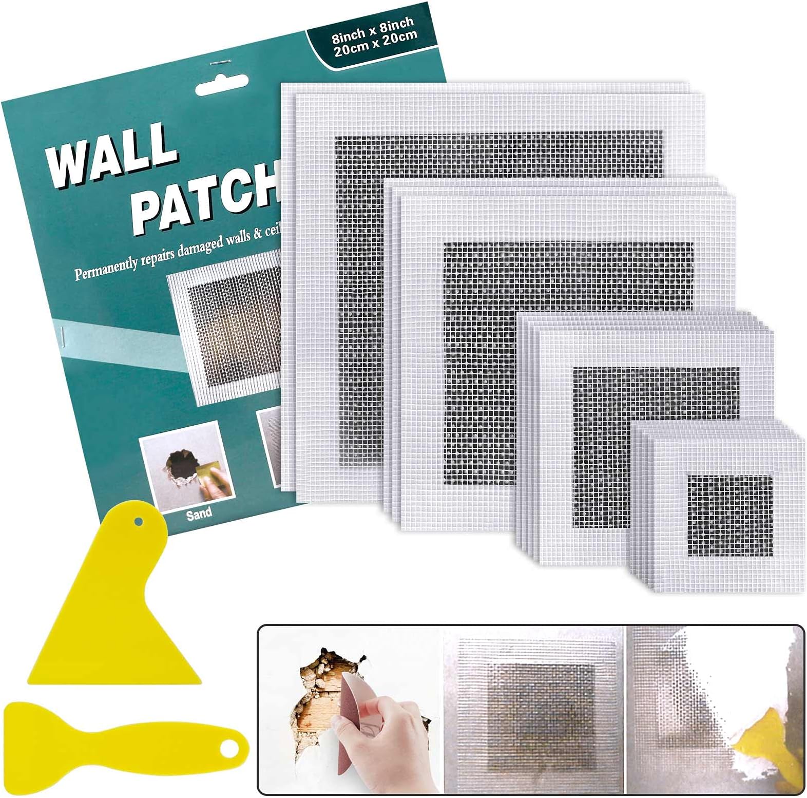 IAM Industries 6 inch, Heavy Duty Self-Adhesive Fiber Mesh Over ...