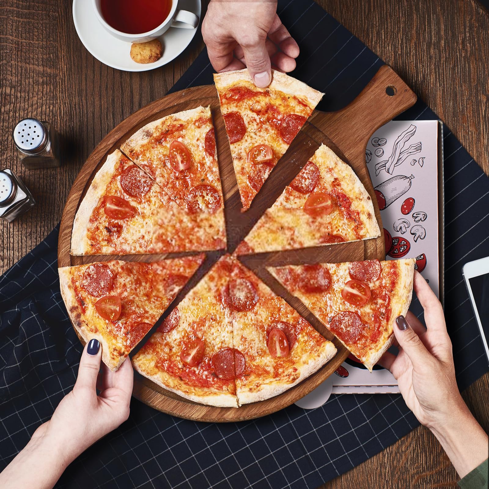 Snapklik.com : 12 PCS Pizza Boxes, 10 X 10 X 1.6 Inch Kraft Corrugated ...