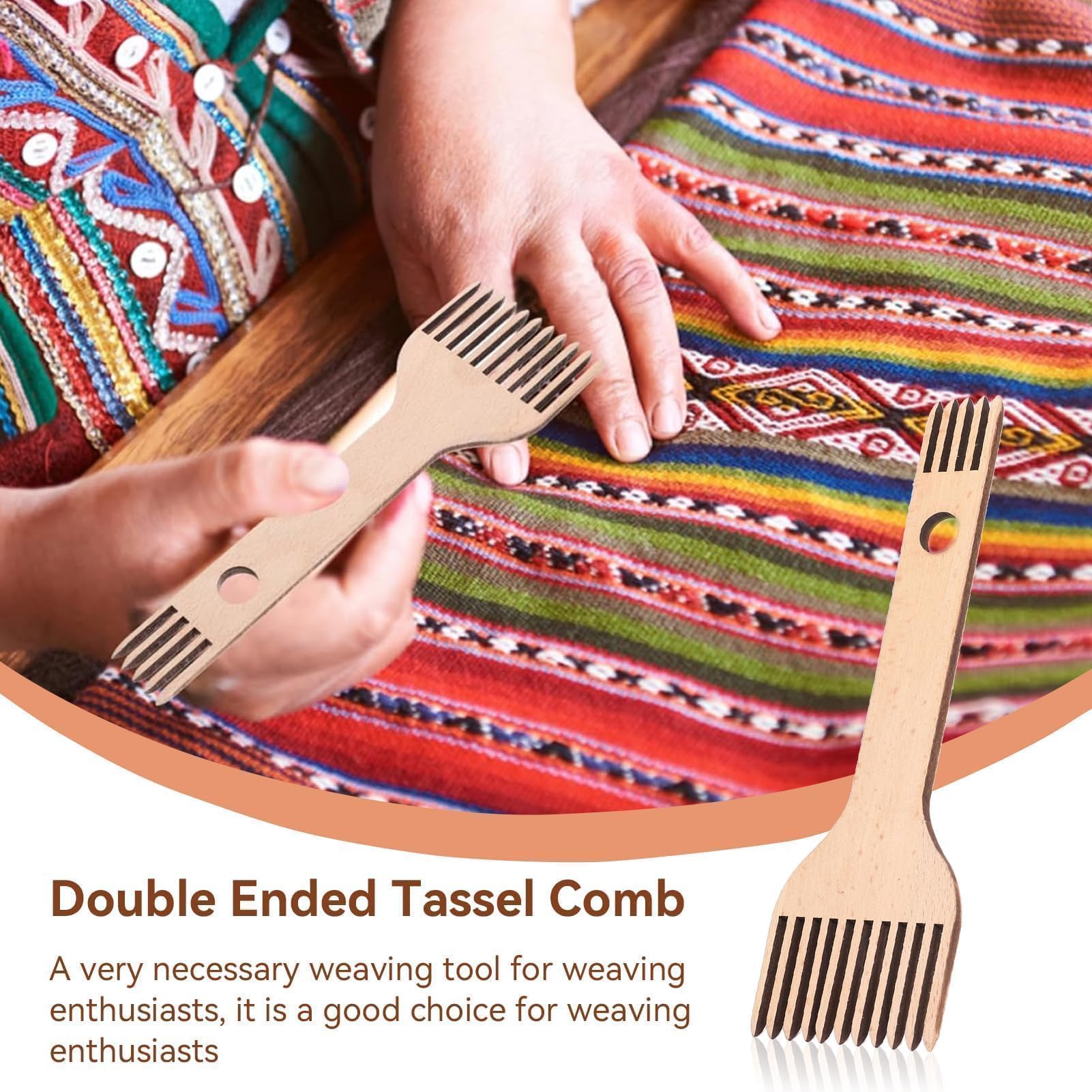 Snapklik.com : Wooden Weaving Loom CombWeaving Loom Comb Double Ended ...