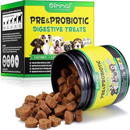 Probiotics for Dogs 120Chews– Digestive Enzymes & Prebiotics,Dog Gut ...