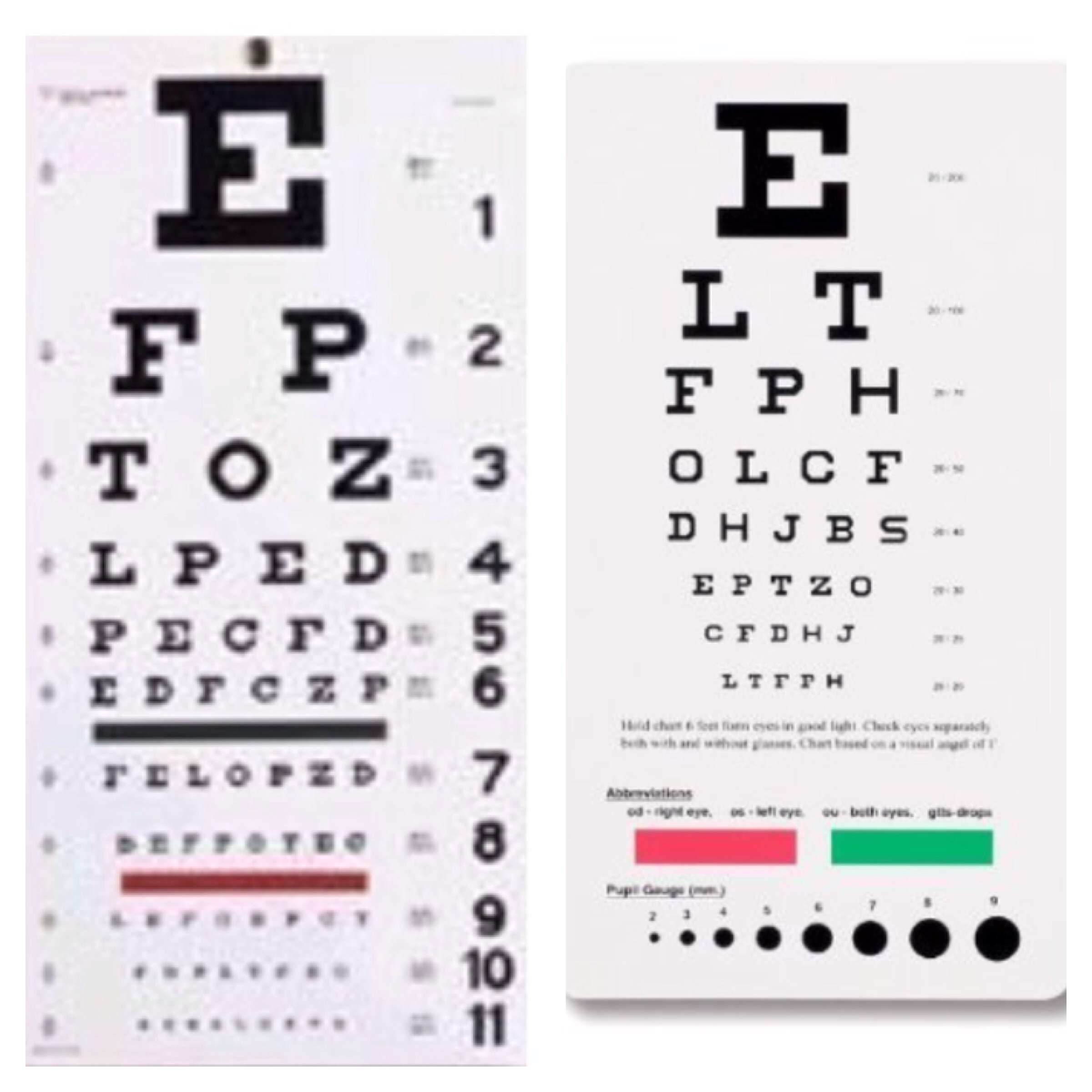 Buy EMI Snellen Eye Wall Chart 22" by 11" and Snellen Eye Pocket Chart ...