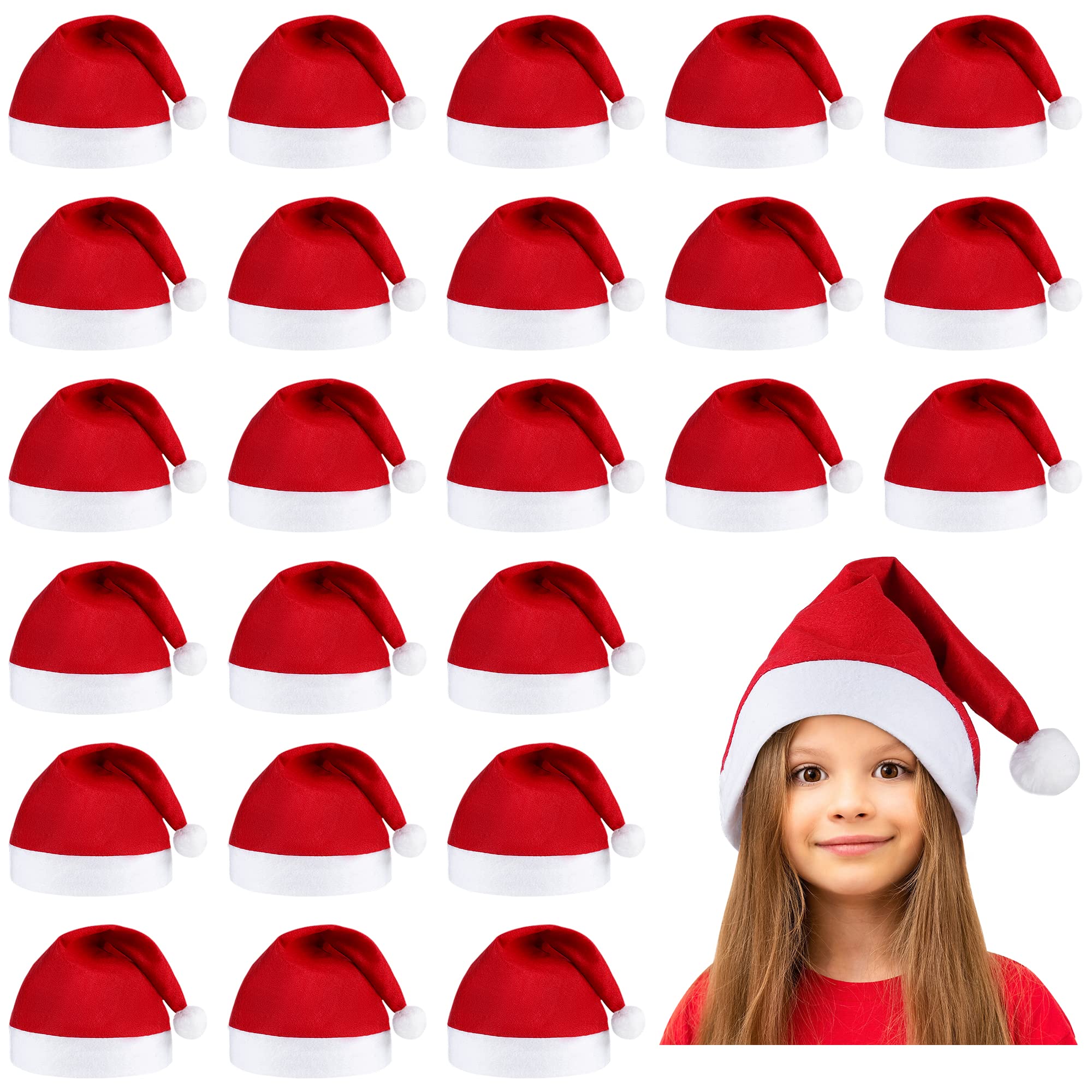 Amazon.com: ANVAVO 24 Pack Soft Red Christmas Hats 11 x 15 Inch Large ...