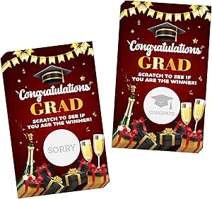 Amazon.com: Graduation Games, Scratch Off Graduation Party Game, Grad ...