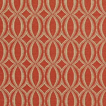 Amazon.com: Red Geometric Woven Pattern Upholstery Fabric by The Yard ...