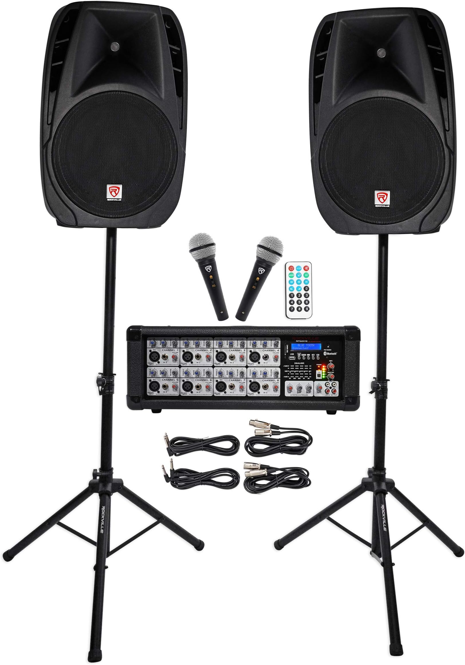 Amazon.com: PRORECK MX15 15inch 2500W Bluetooth Powered PA System Mixer ...
