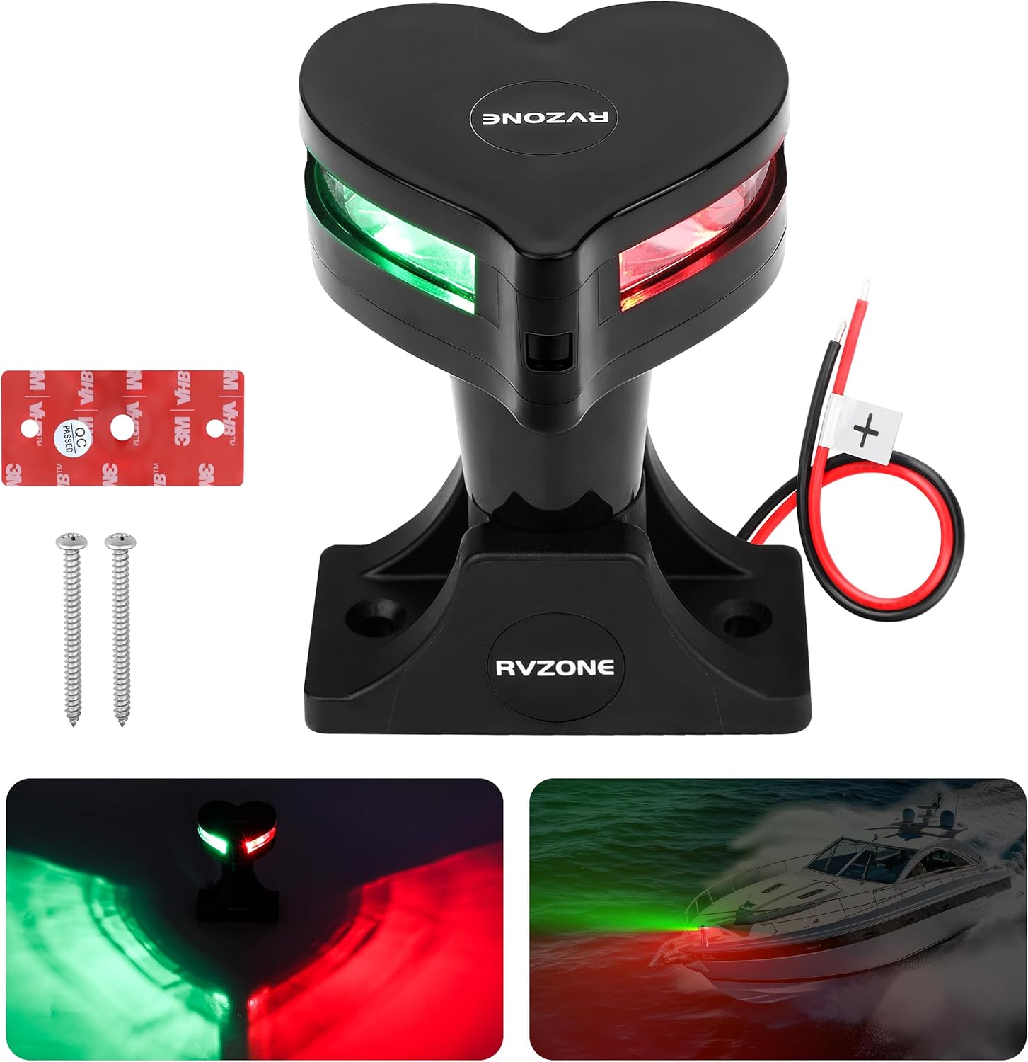Amazon.com: RVZONE 12-24V LED Boat Navigation Lights IP67 Waterproof ...