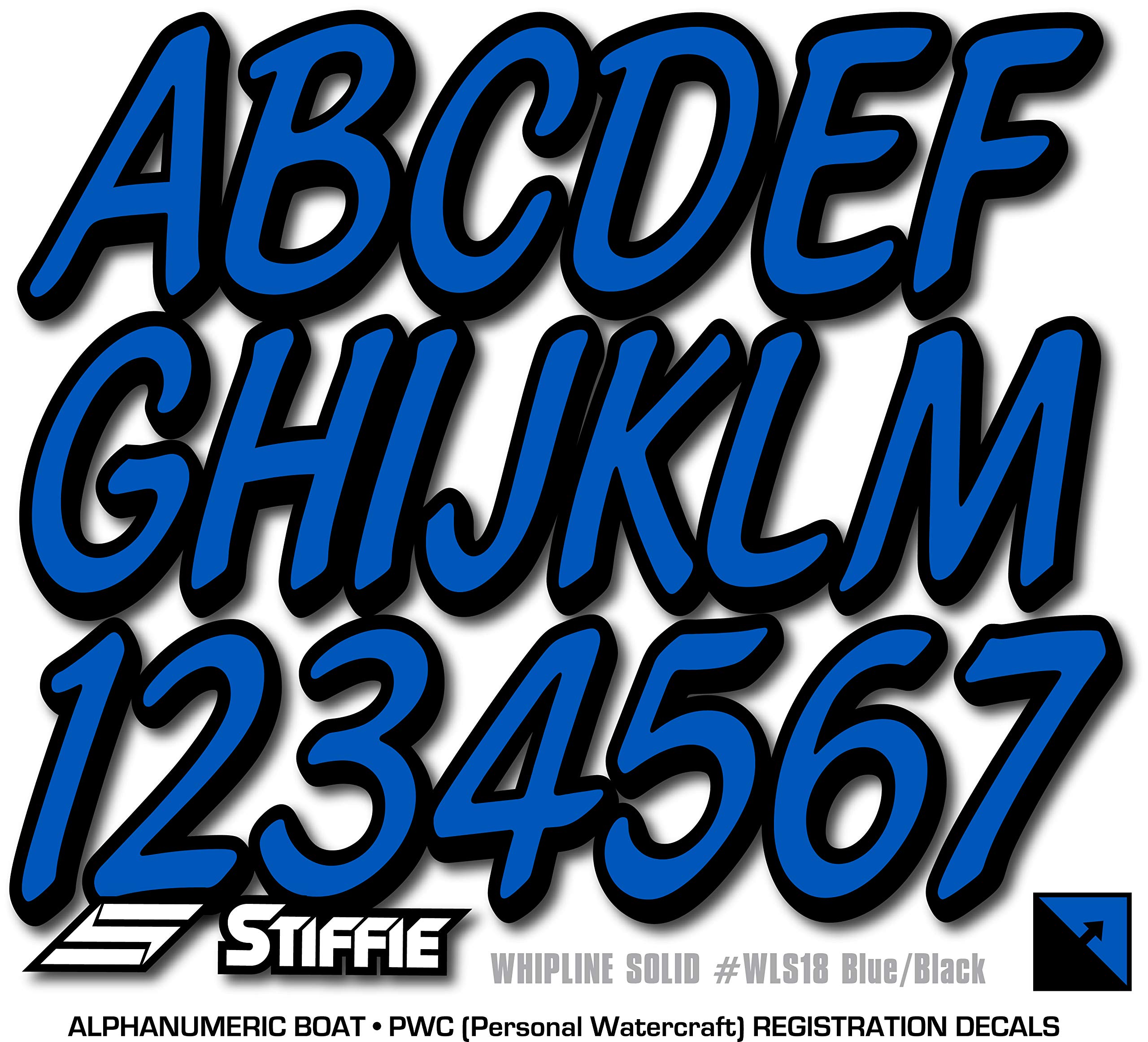 Snapklik.com : Whipline Solid Blue/Black 3" Alpha-Numeric Registration ...