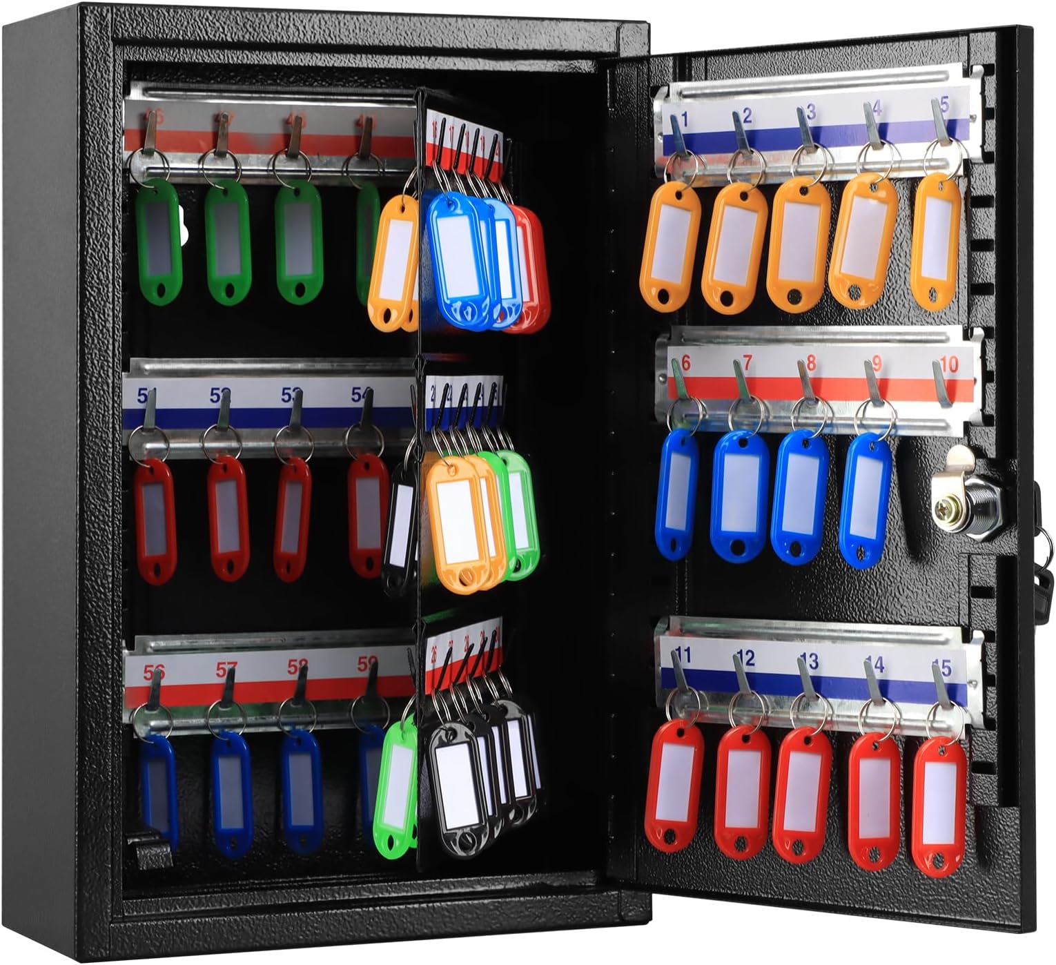 Amazon.com: Navaris Wall Mount Key Box - 48 Keys Cabinet Organizer with ...