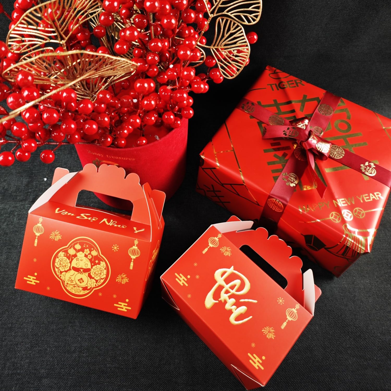 Amazon.com: LOONELO 2025 Happy Vietnamese New Year Treat Boxes, 12pcs ...