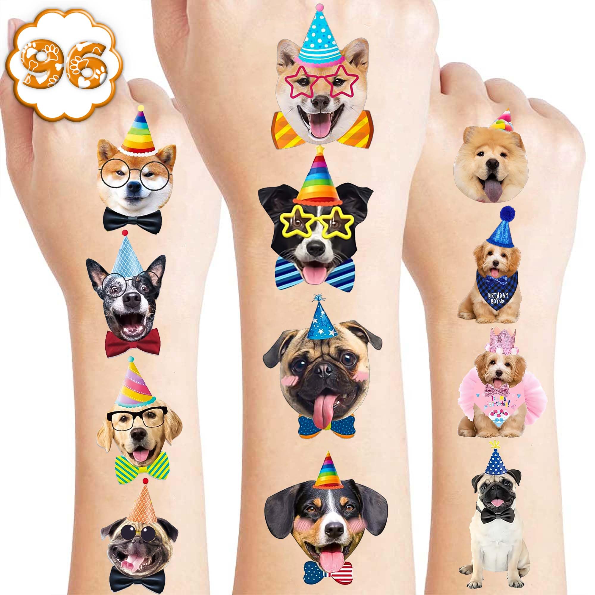 Pug Fake Tattoos Temporary Tattoo Sheet 8.5" X 11" | Dog Or Cat